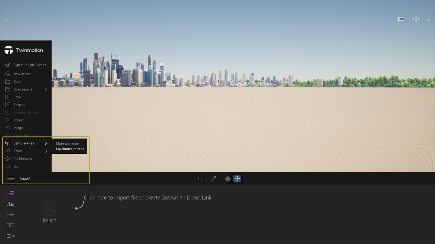 2- Twinmotion User Interface